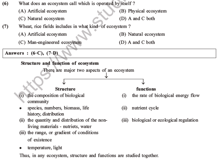 NEET Biology Ecosystem MCQs Set B with Answers
